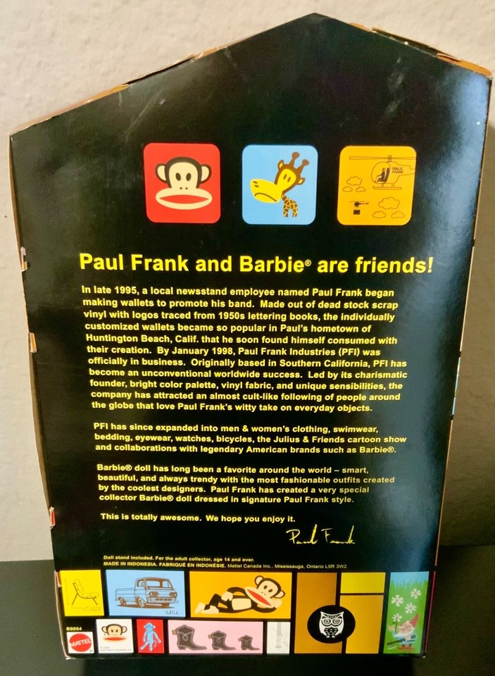 2004 Mattel Barbie Collector Paul Frank Limited Edition NRFB! STEFFIE ...