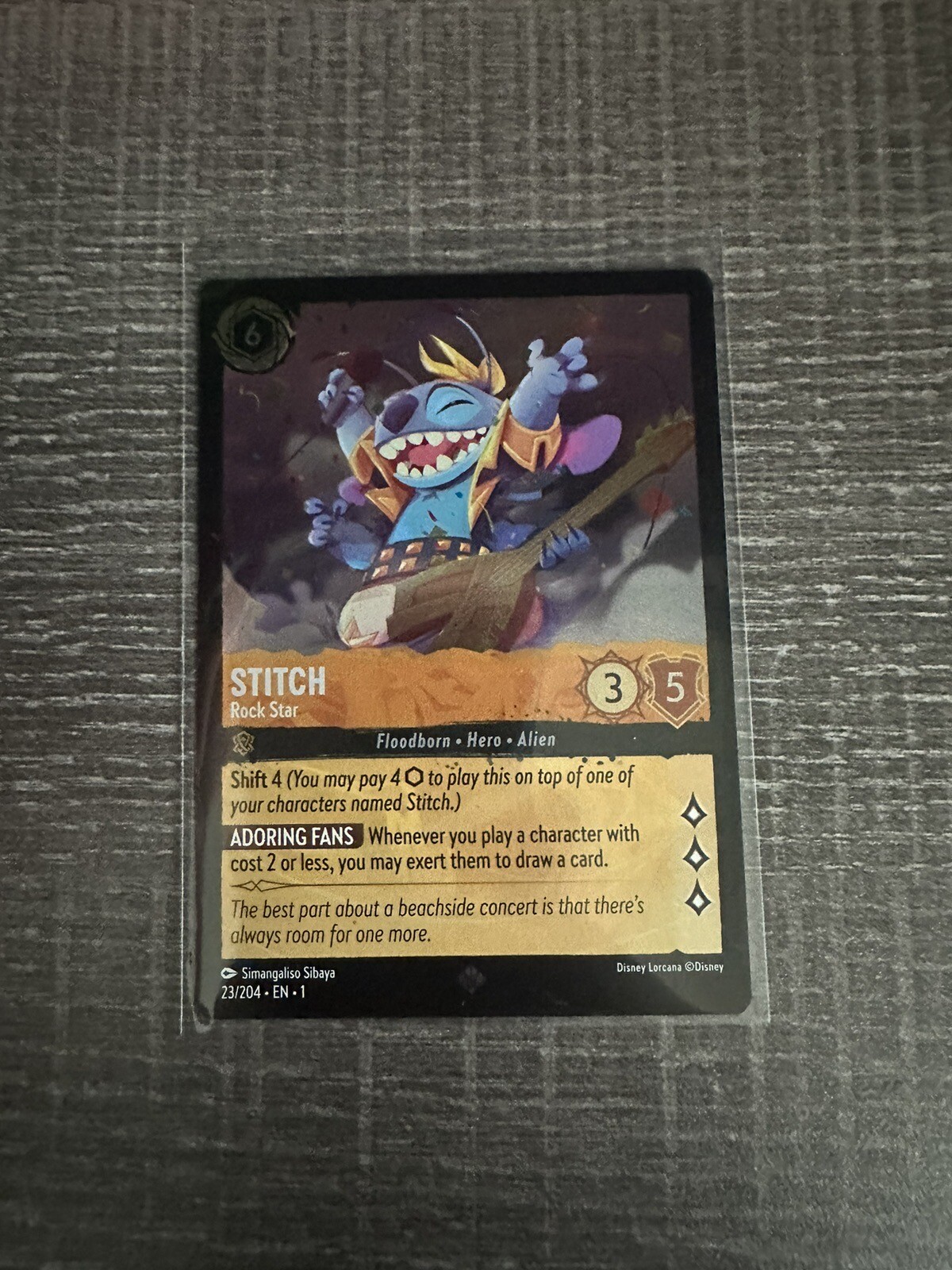 2023 Disney Lorcana Stitch Rock Star Super Rare Holo Foil Parallel 23/ ...