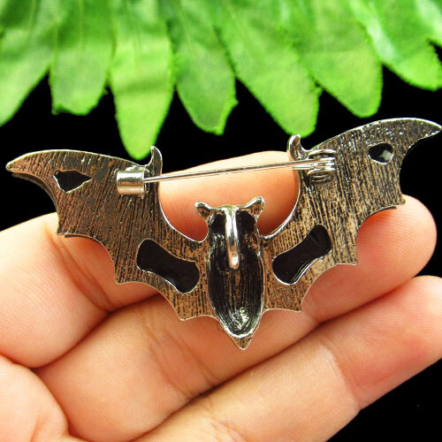 Natural Rainbow Abalone Shell Tibetan Silver Bat Pendant Brooch ...