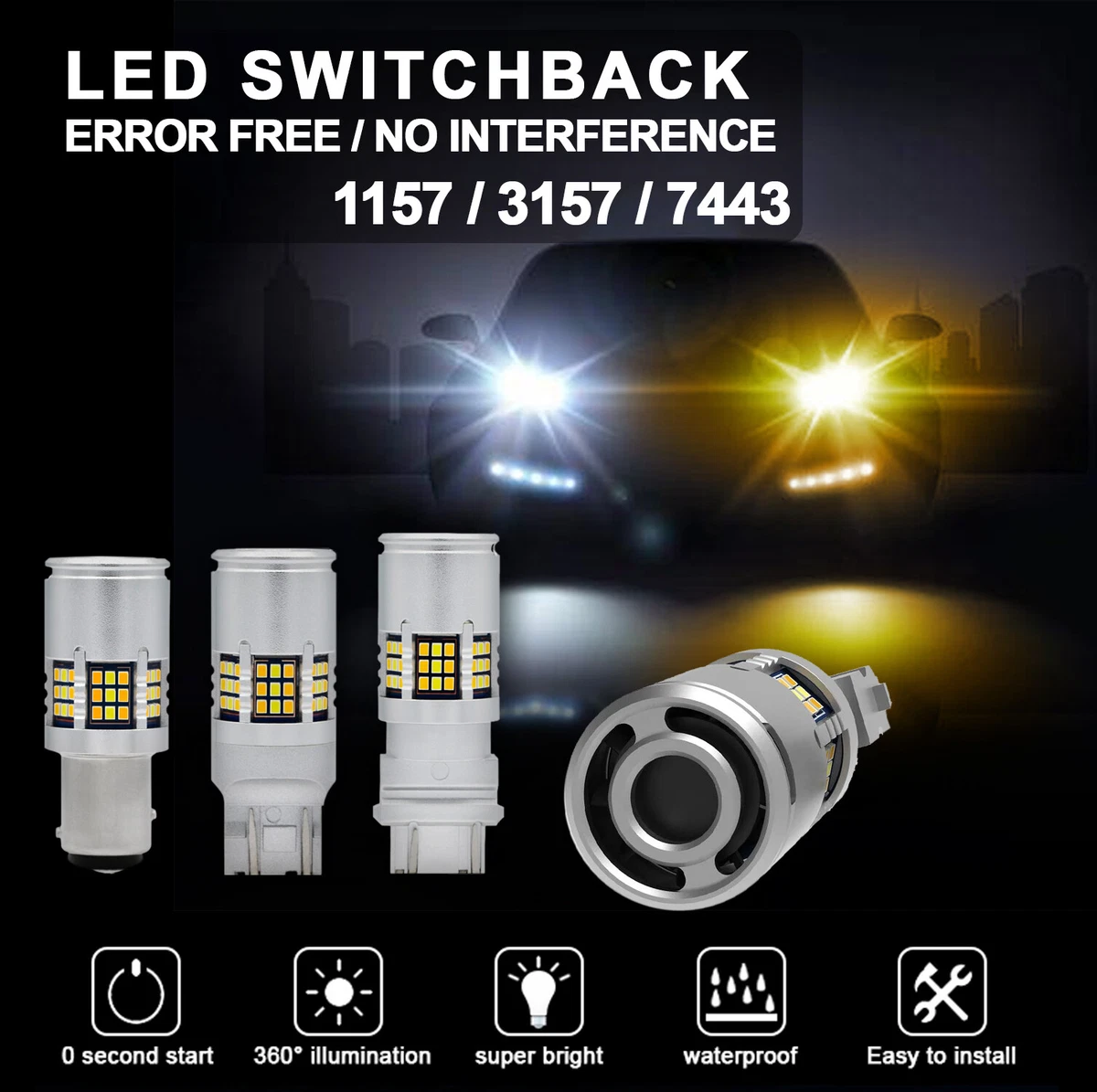 [H3C] LED PASSING LIGHTS-50W FOR HARLEY [PAIR], 43% OFF