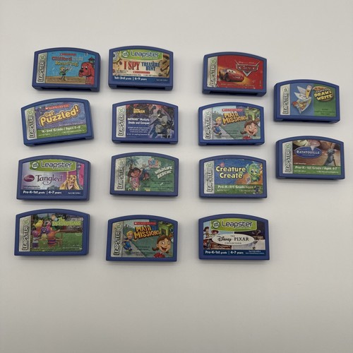 LeapFrog Leapster LeapPad Learning Game 14 Cartridges Batman Cars Dora ...