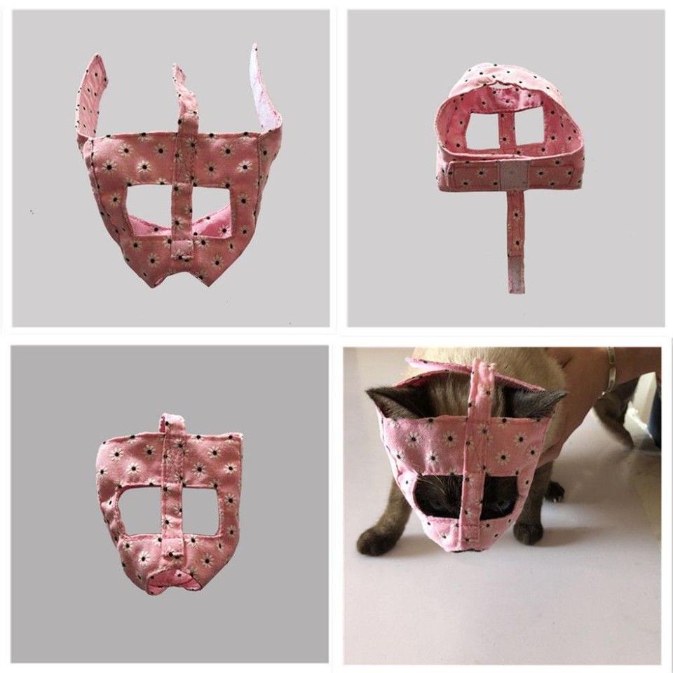 Breathable Cat Grooming Cat Recovery Cat Muzzle Anti-Bite Cat Mask Anti ...