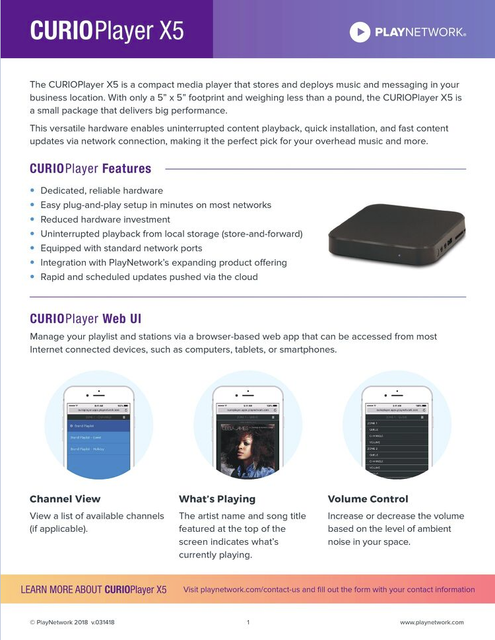 PlayNetwork Curio X5 Android Multi Media Player Extreme Quality Hi Tech ...