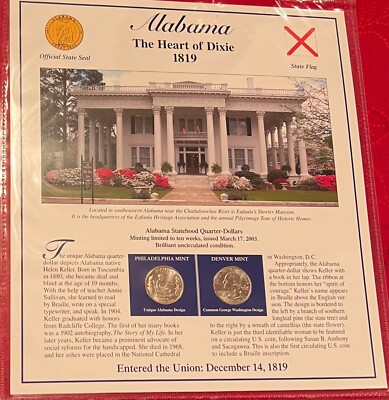 2003 P & D Alabama Statehood Quarter Coin & Stamp Set | eBay