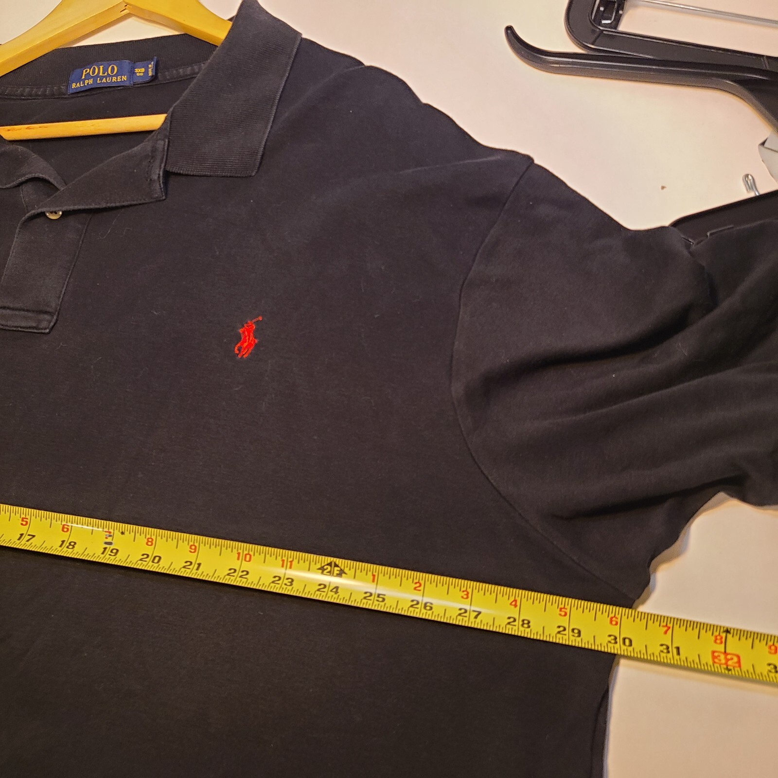 Polo Ralph Lauren Black Polo Shirt Cotton BIG 3XB Logo - Gem