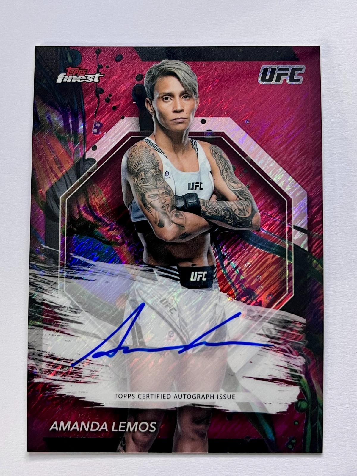 2024 Topps Finest UFC - Amanda Lemos Autograph ON CARD Red Shimmer | eBay