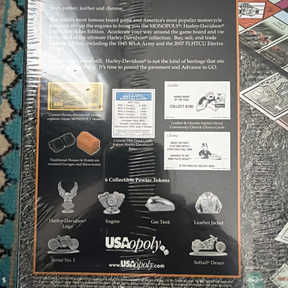 Harley Davidson Legendary Bikes Edition Monopoly Board Game 2007 ...