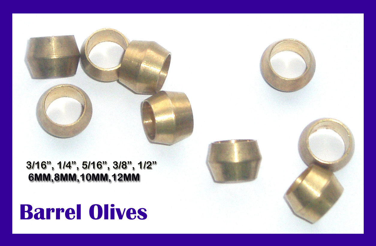 BRASS OLIVES IMPERIAL BARREL OLIVE PLUMBING WATER PIPE GAS COMPRESSION ...