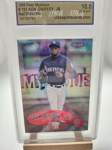 Ken Griffey Jr #151 1999 Fleer Mystique Red /2500- Graded Gem Mint 10 ...