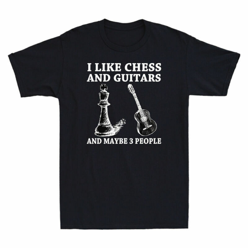 I Like Chess And Guitar And Maybe 3 People Vintage Men's T Shirt Sport ...