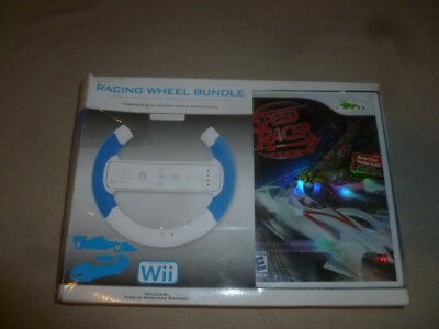 BOXED Wii RACING WHEEL BUNDLE & GAME SET NINTENDO SPEED RACER ...