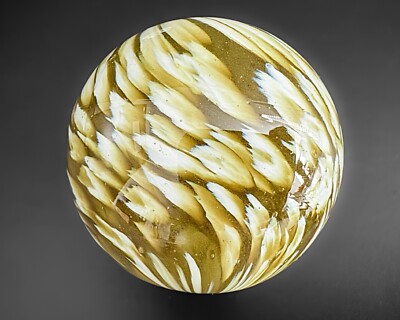 Rick Davis 1.5" Brown White Lobed Onionskin Swirl Handblown Art Glass ...
