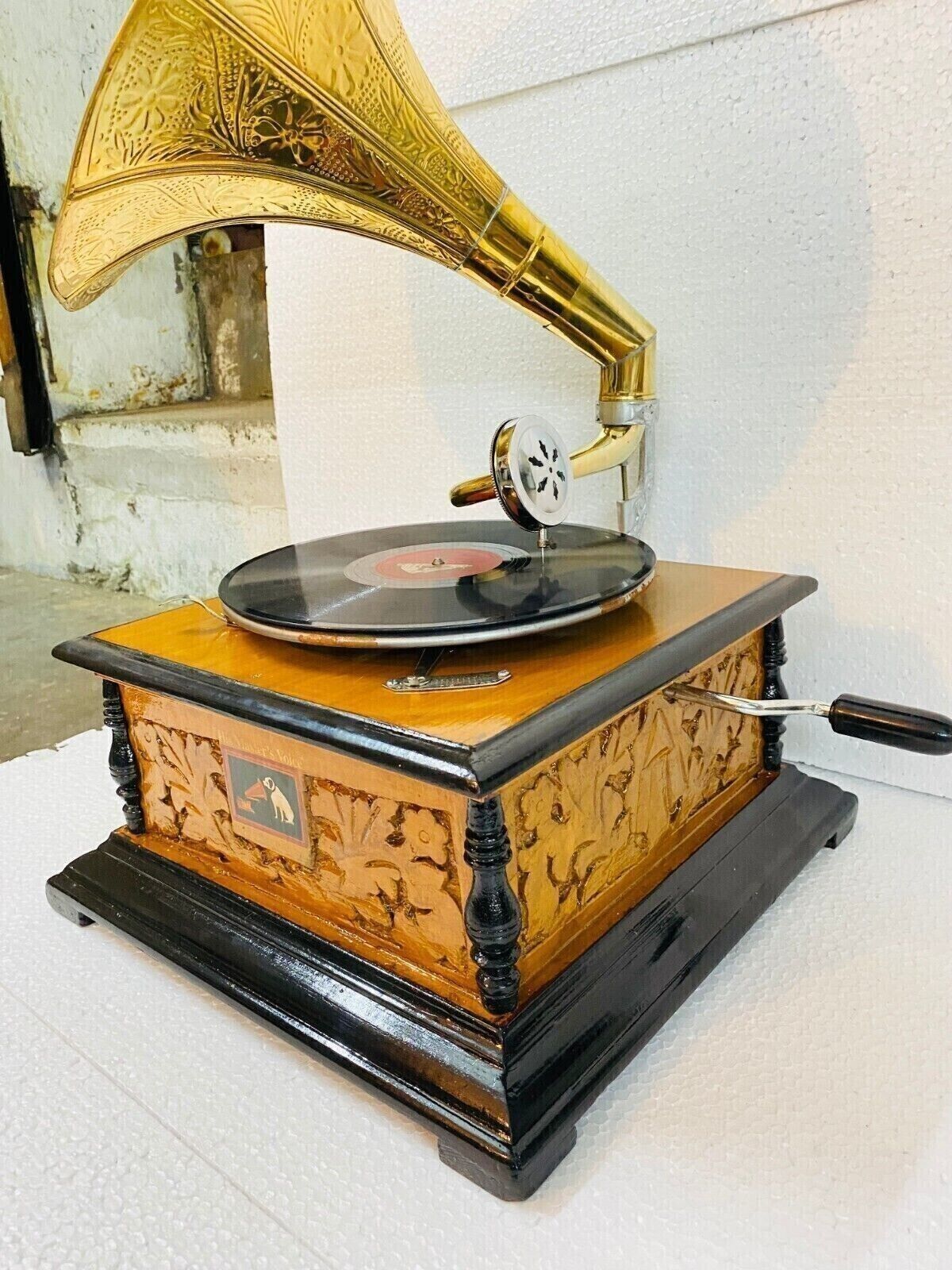 Authentique HMV Gramophone , win-up record player Fully Working ...