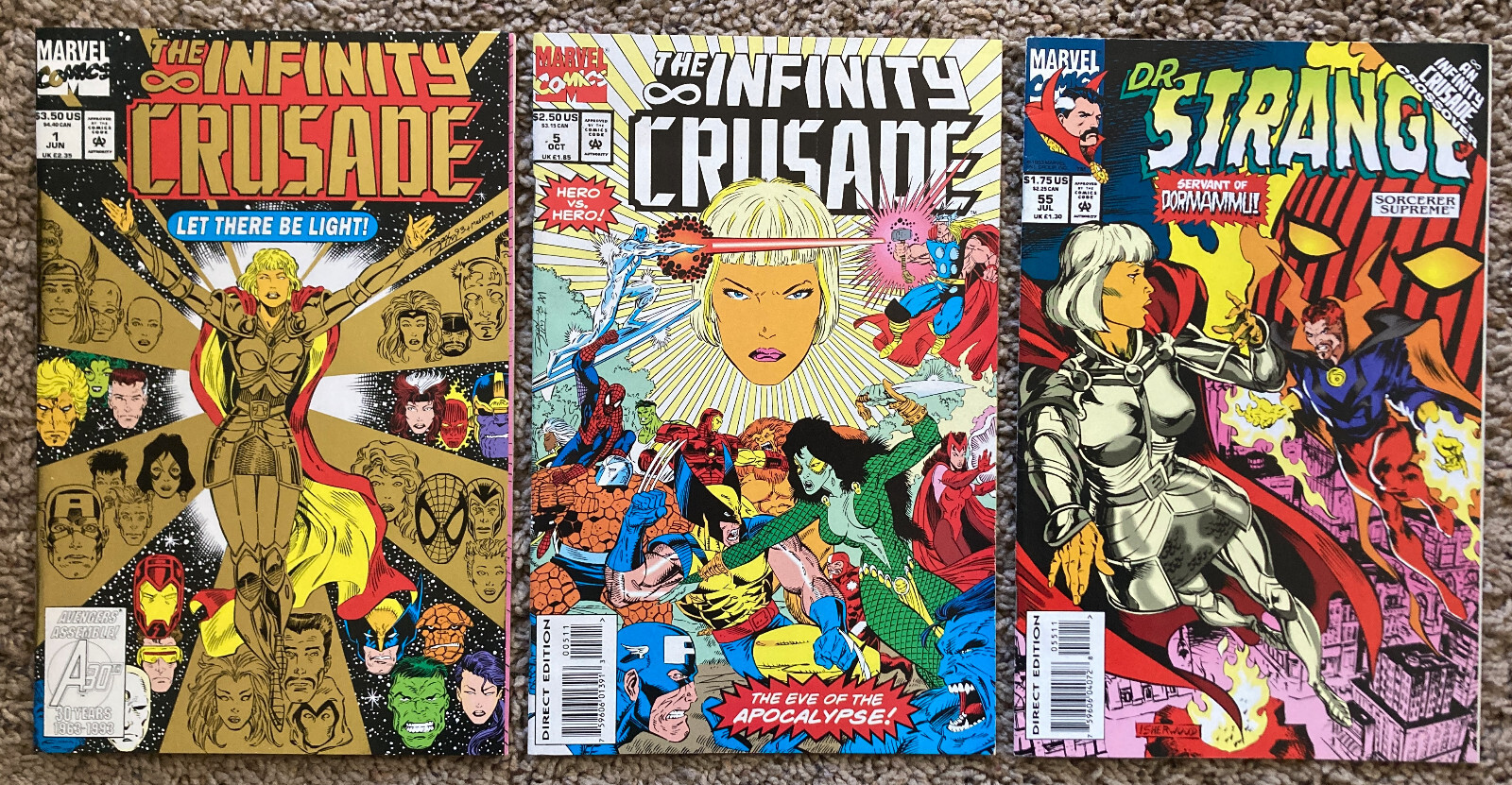 Infinity Crusade #1 #5 / Dr. Strange #55 (Marvel 1993) Adam Warlock 3 ...