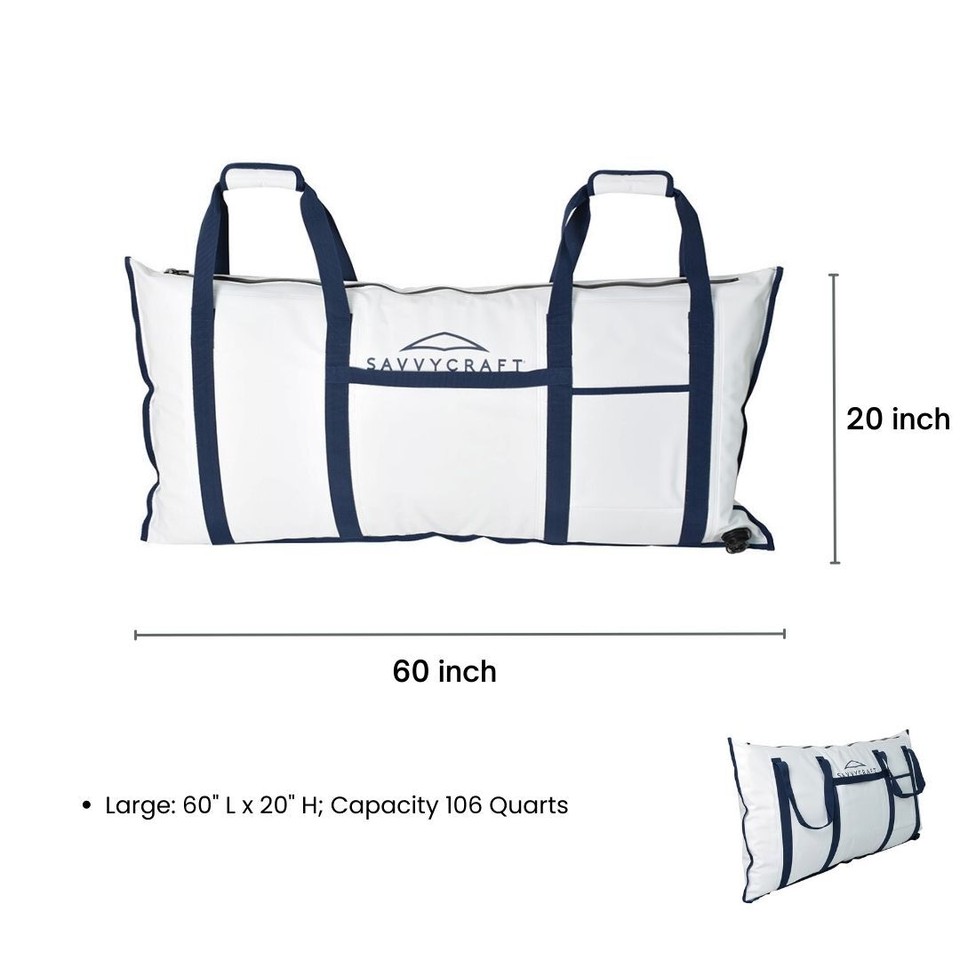 SavvyCraft Fish Cooler Bag Insulated Leakproof Soft Collapsible fish ...