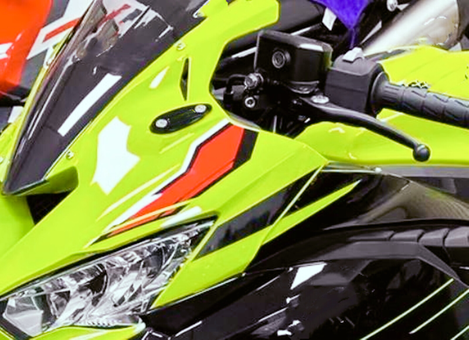 Green Mirror Block Off Base Plates For Kawasaki ZX6R 2009-2015 ZX25R ...