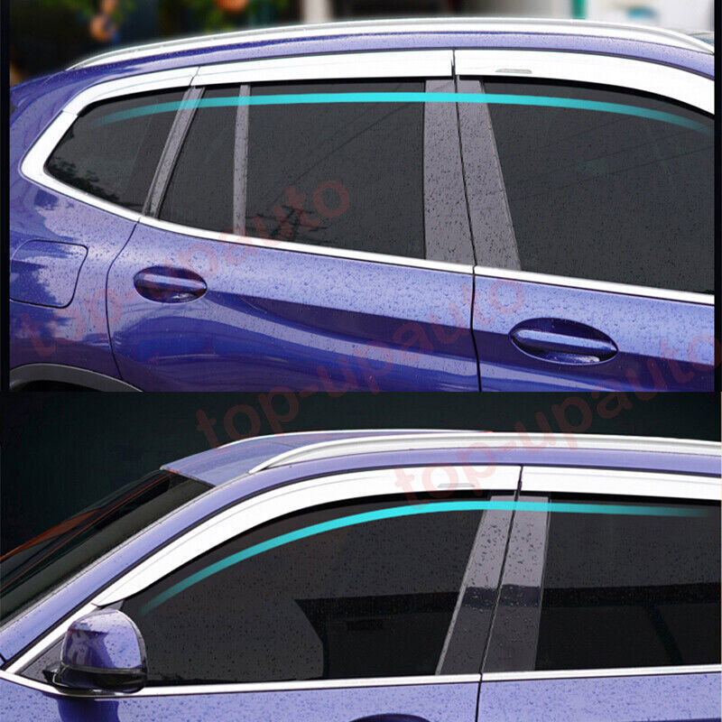 Car Window Vent Visor Chrome Shade Sun Rain Deflector Guard For BMW X3 ...