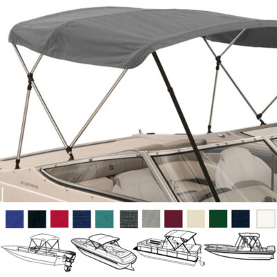 3 Bow bimini top set fits Bass Tracker PRO TEAM 170 TX fishing boat 9 ...