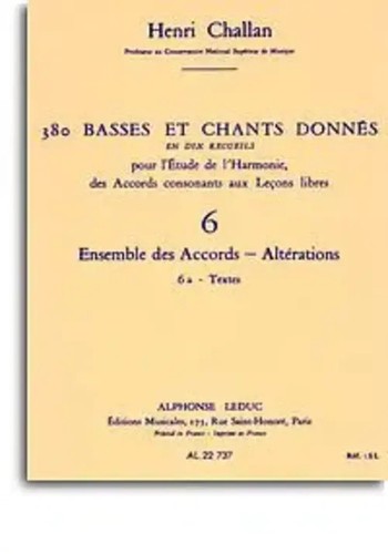 Henri Challan | 380 basses et chants donnés vol.6a Ensemble des accords ...