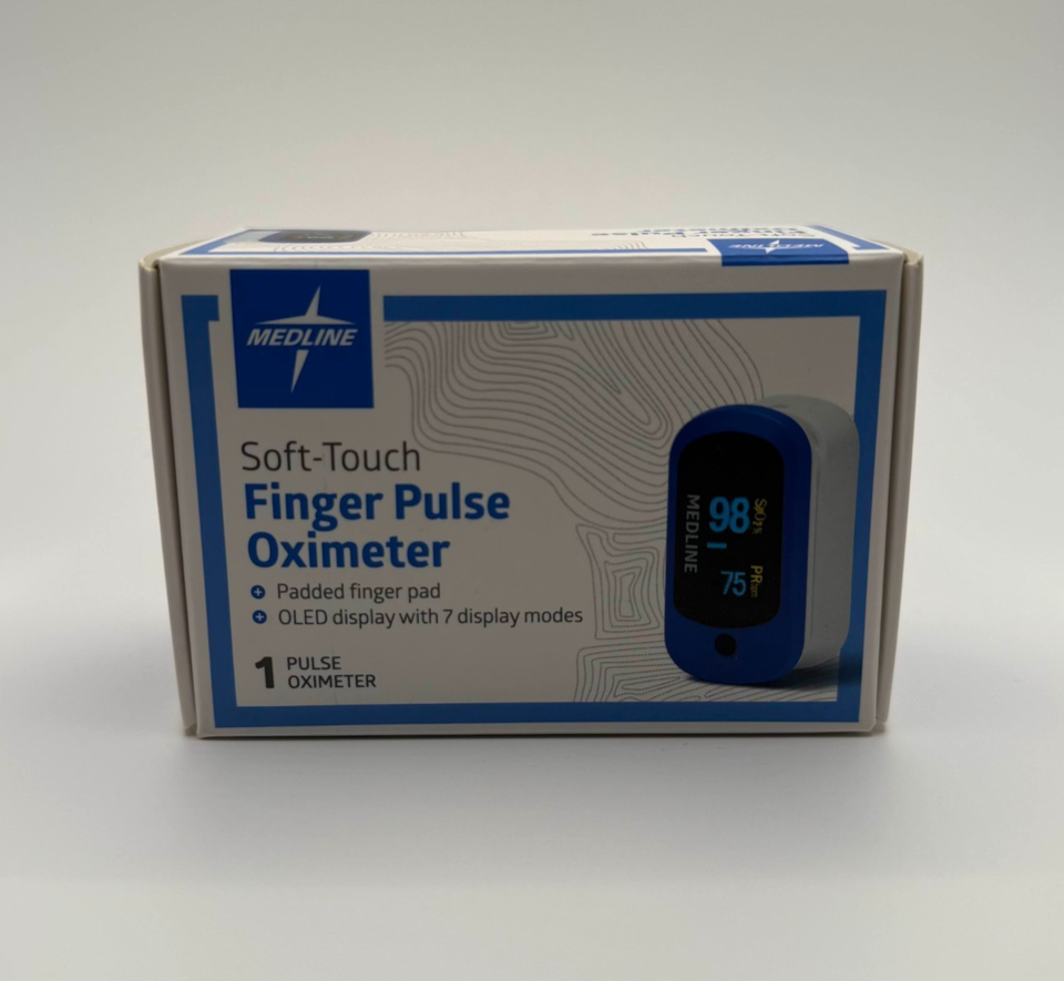NEW Medline Finger Pulse Oximeter SpO2 HR OLED Soft-Touch Medical Grade ...