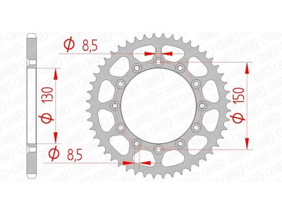 31356 - Standard Stahlkrone 12323 - 520 kompatibel mit YAMAHA YZ 125 ...