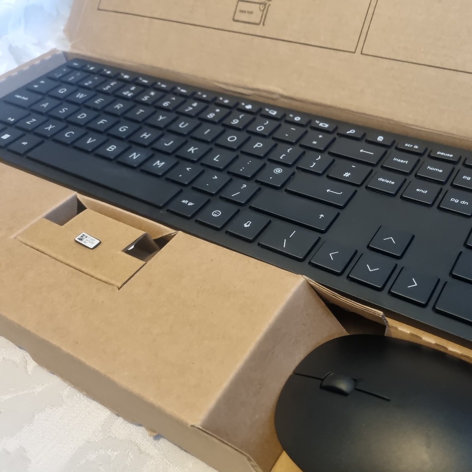 HP 710 Wireless Keyboard Mouse Set Black UK QWERTY LAYOUT USB SLIM ...