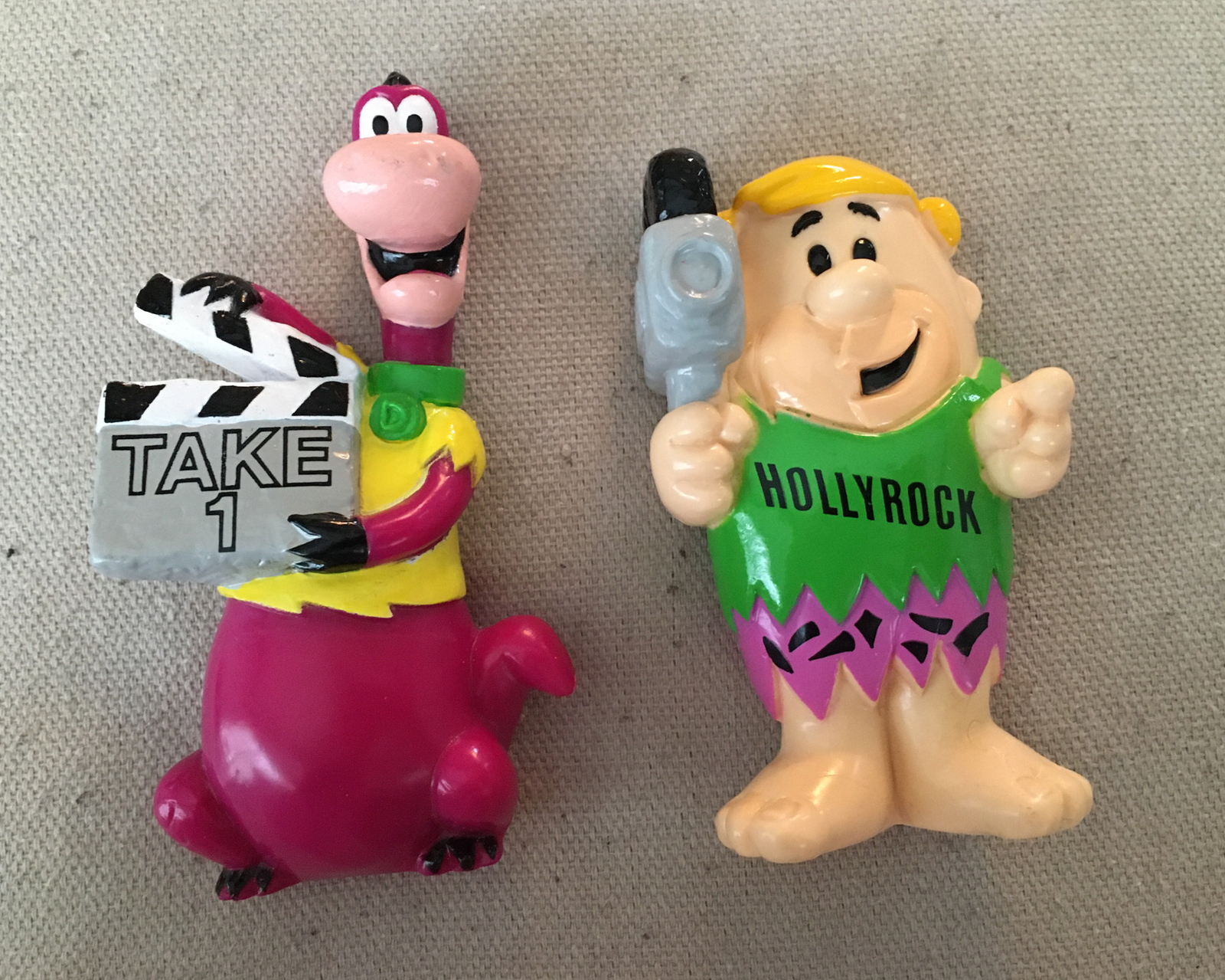 VTG 1992 DINO TAKE 1 Barney Rumble Movie Camera FLINTSTONES Figures 4in ...