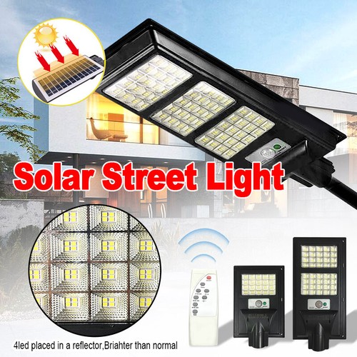 1X/2X LED Solar Street Light Remote Control 160W/320W/480W/640W Garden ...