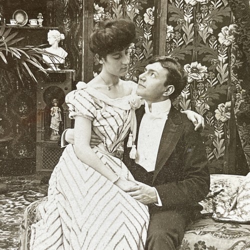 Antique 1910s Young Lovers Cuddle In The Parlor Stereoview Photo Card ...