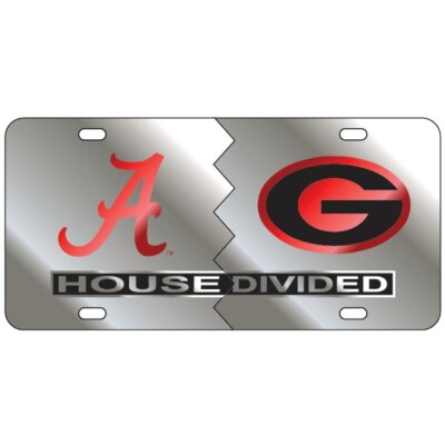 ALABAMA / UGA Mirrored House Divided License Plate / Tag | eBay
