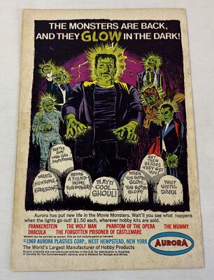 1969 Aurora ad page ~ GLOW IN THE DARK MONSTERS Frankenstein,Dracula ...