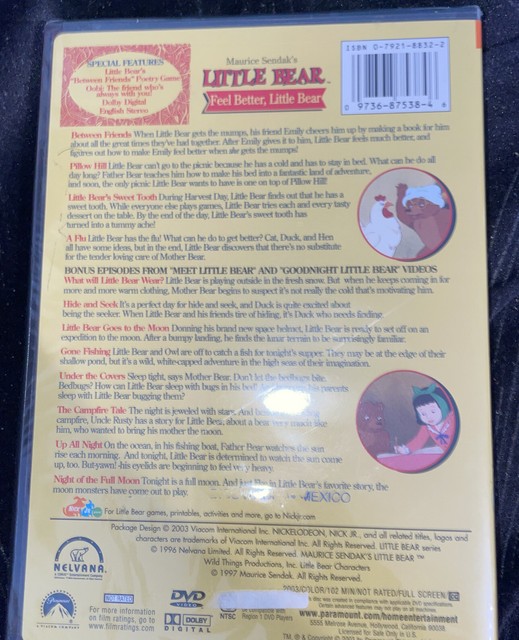 Little Bear - Feel Better, Little Bear (DVD, 2003) for sale online | eBay