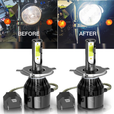 High Power 6000K H4 LED Headlight Bulbs for 2002-2009 Honda VTX 1800 ...