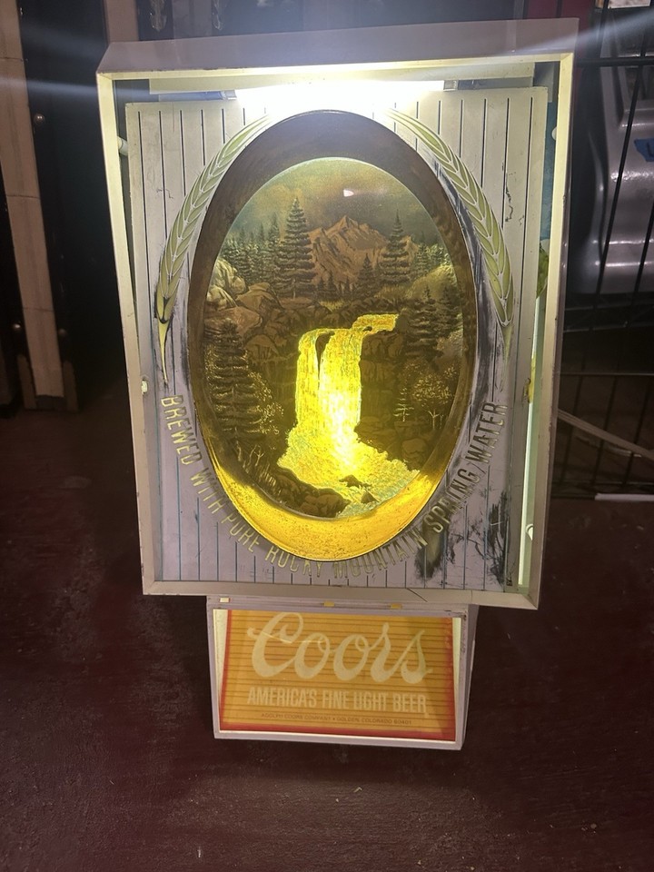 Vintage Coors On Tap Lighted Motion Waterfall Sign READ | eBay