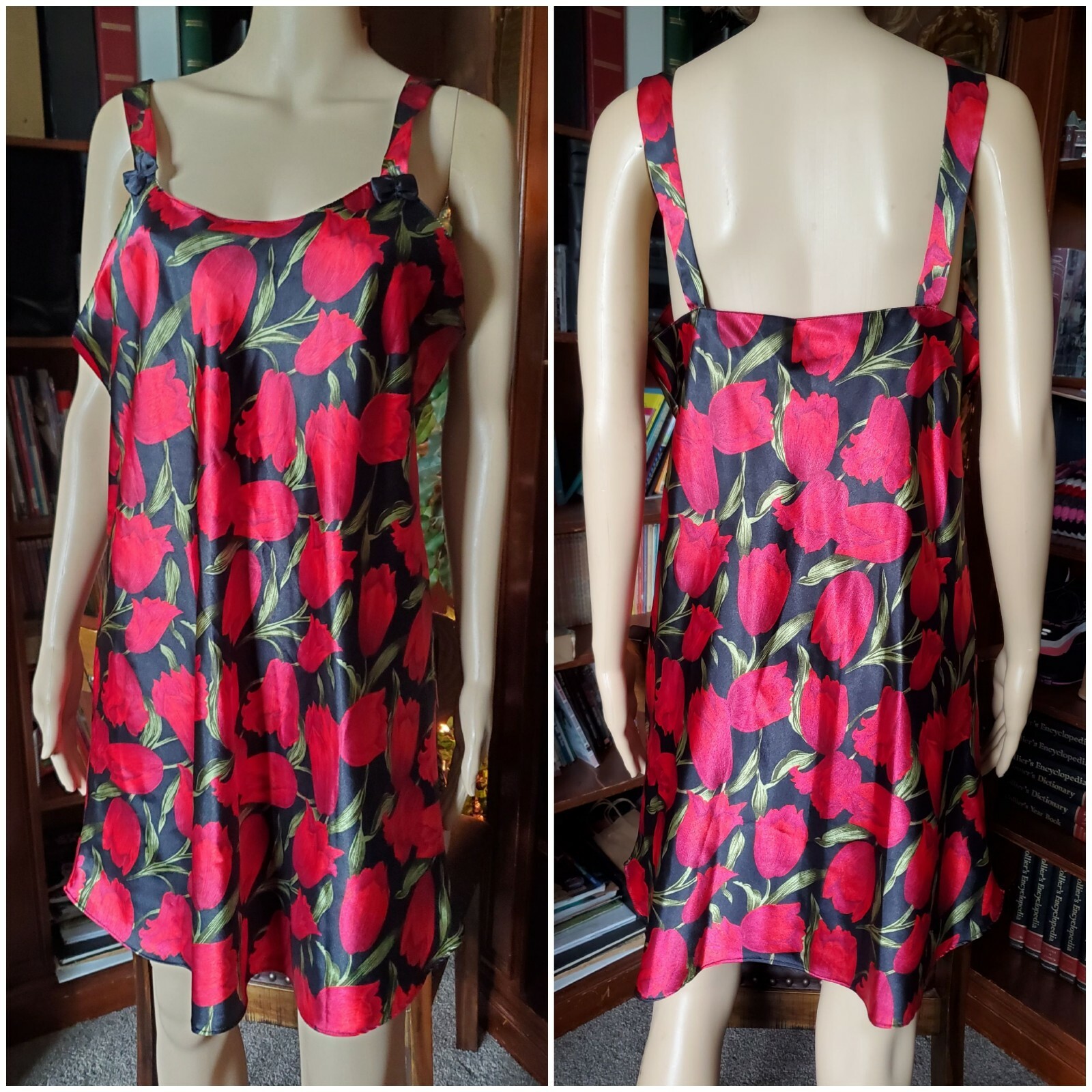 VTG "Contessa Di Roma" Classic Tulip Print Ladies Night Gown Robe Wrap ...