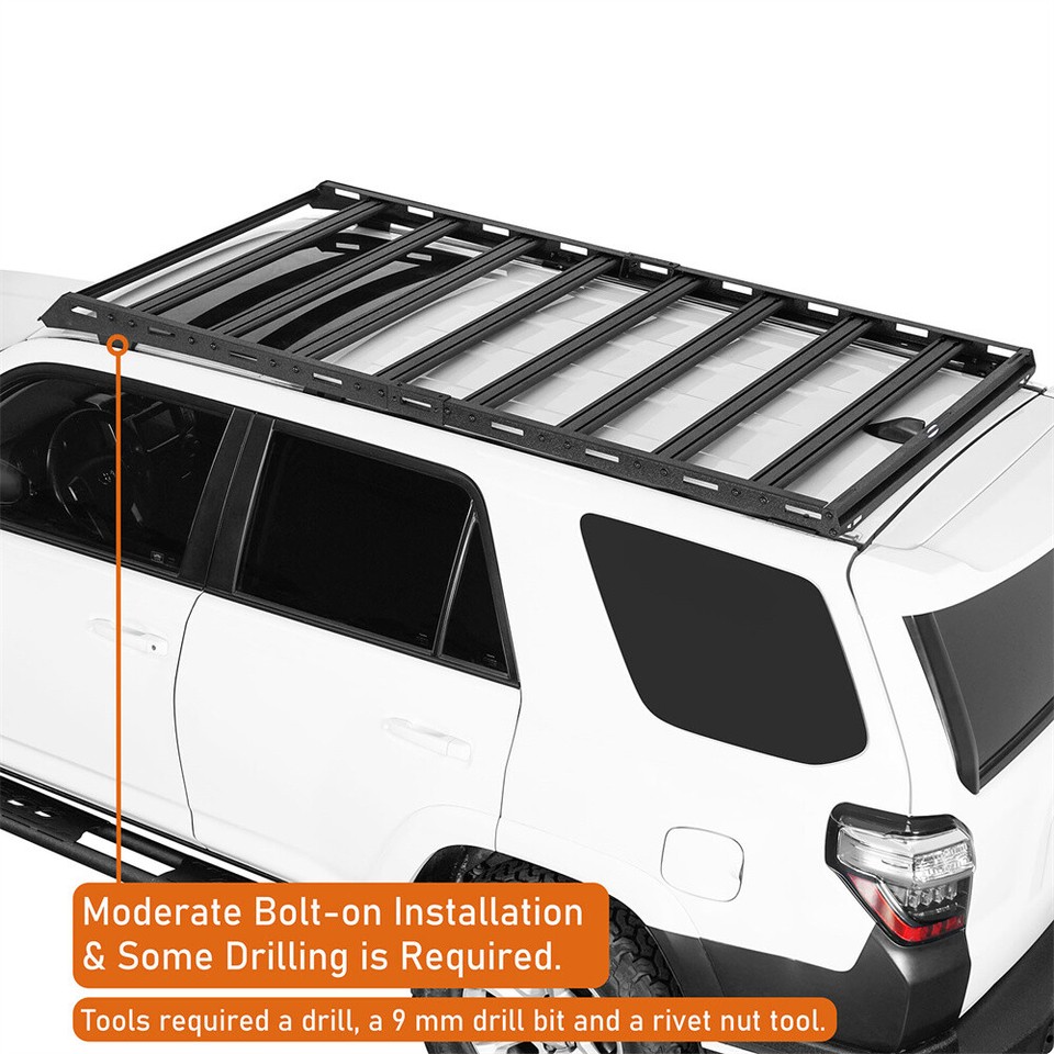 Overland Aluminum Roof Rack Cargo Carrier Basket For 2010-2024 Toyota ...