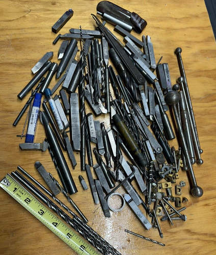 MACHINIST TOOLMAKERS TOOLBOX DRAWER - CARBIDE LATHE TOOL BITS DRILLS ...