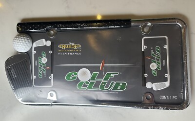 Golf Club/Ball Chrome License Plate Frame No Caps #19509 | eBay