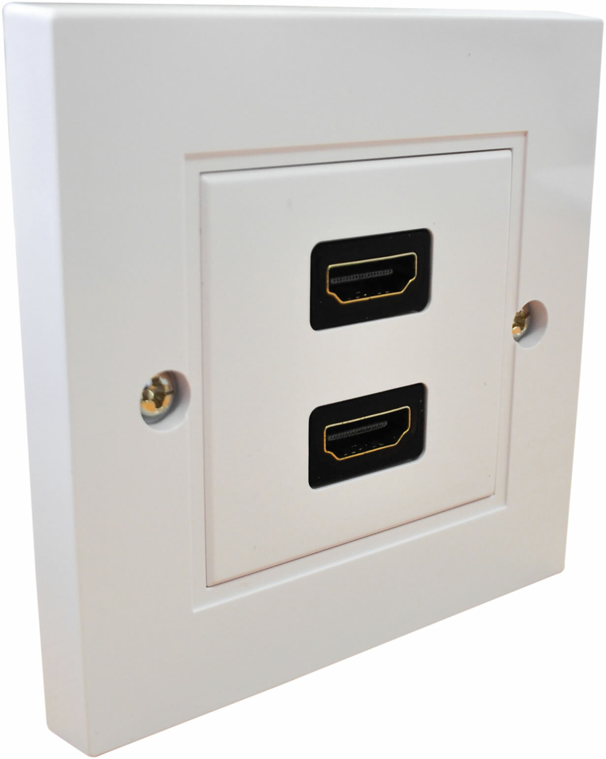 Twin White HDMI Wall Plate Full HD 1080 TV Cable Faceplate Connector ...