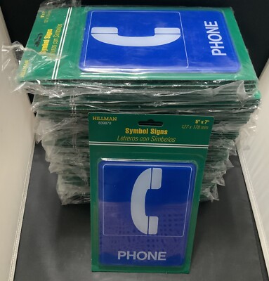 Vintage Acrylic Office Public Pay Phone Sign Hillman 5x7 Self Adhesive ...