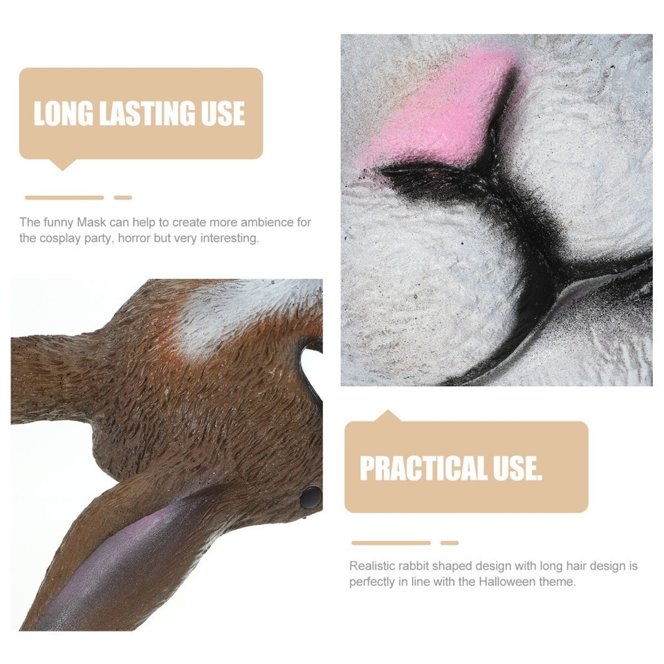 Halloween Funny Rabbit Mask Portable Mask Prop Halloween Cosplay Mask ...