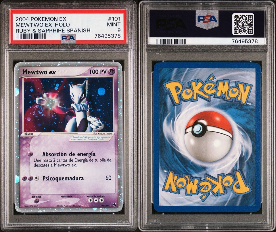 2004 Pokemon Mewtwo EX Ruby & Sapphire Spanish #101 PSA 9 | eBay