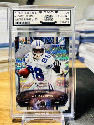 2024 Resurgence Michael Irvin White Surge SP /125 GMG Graded 10 Gem ...