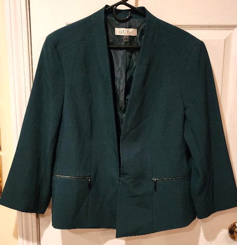 Women's Kasper Dark Green Blazer with Hook Closure, 18 | eBay