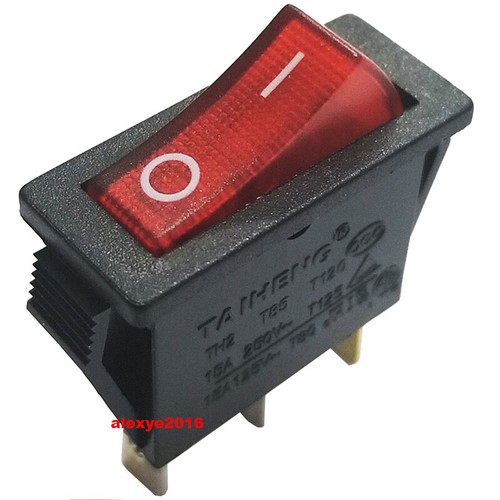 TAIHENG TH2 T85 T120 Red Lamp Rocker Switch 3 Pins 2 Positions 15A 125 ...