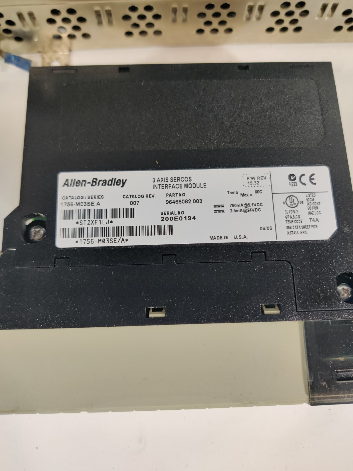 Allen Bradley Controllogix Complete 7 Slot Rack L61 5561 Processor | eBay