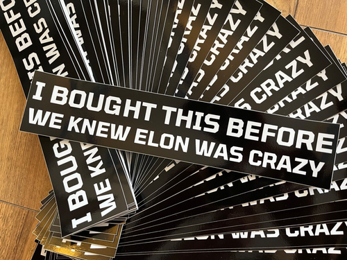 I Bought Before ELON WENT CRAZY Tesla Vinyl Bumper Sticker Decal ...