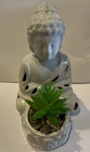 Buda Statue With Artificial Plant | eBay
