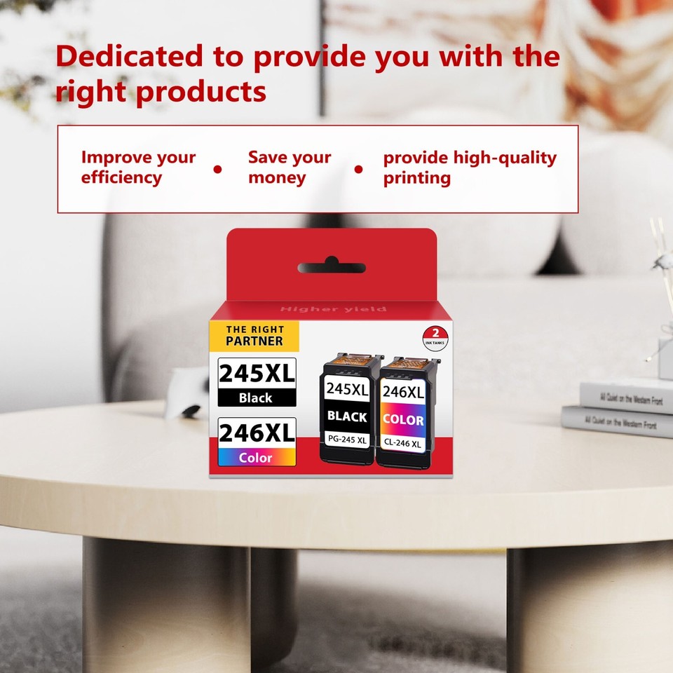 PG-245XL CL-246XL Ink Combo Pack for Canon TR4520 MX492 MG2522 TS3322 ...