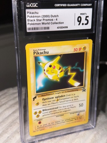 CGC 9.5 Mint+ Dutch Pikachu 4 Movie Promo 2000 Pokemon World Collection ...